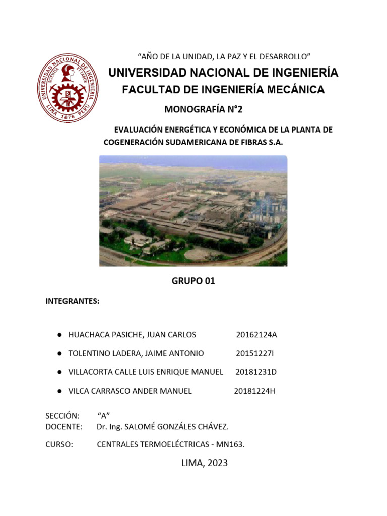 Monografía 2 SDF Codigo EES | PDF | Cogeneración | Vapor