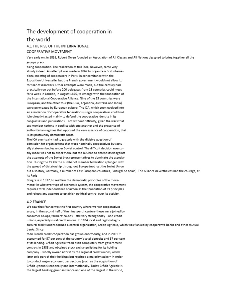 The Development of Cooperation in | PDF | Cooperative | Economies