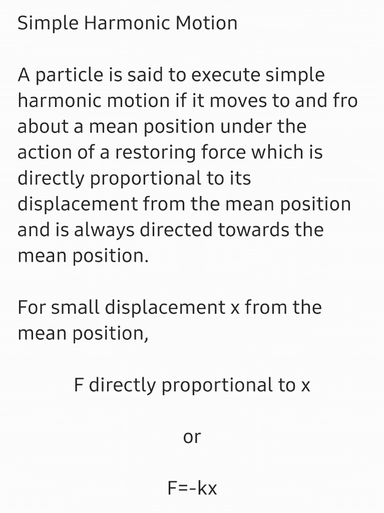 Simple Harmonic Motion | PDF