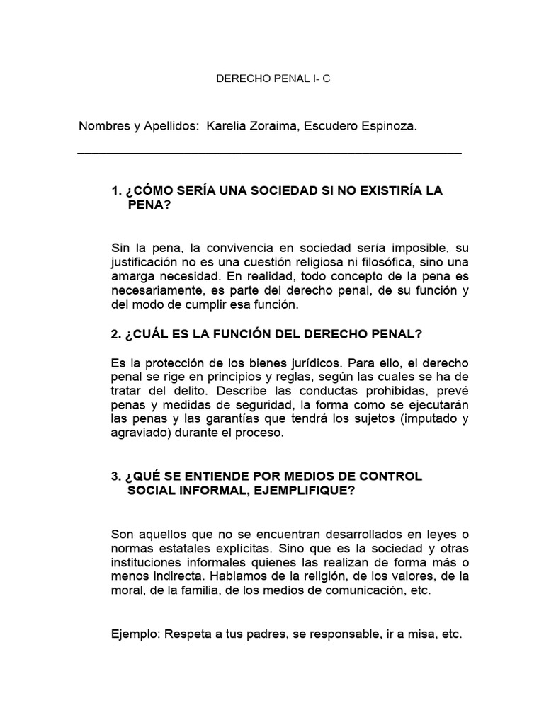 Derecho Penal I B Pdf Derecho Penal Justicia