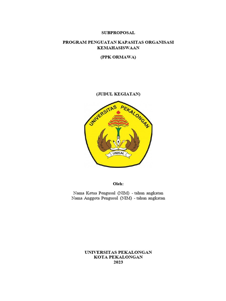Proposal PPK Ormawa 2023 | PDF