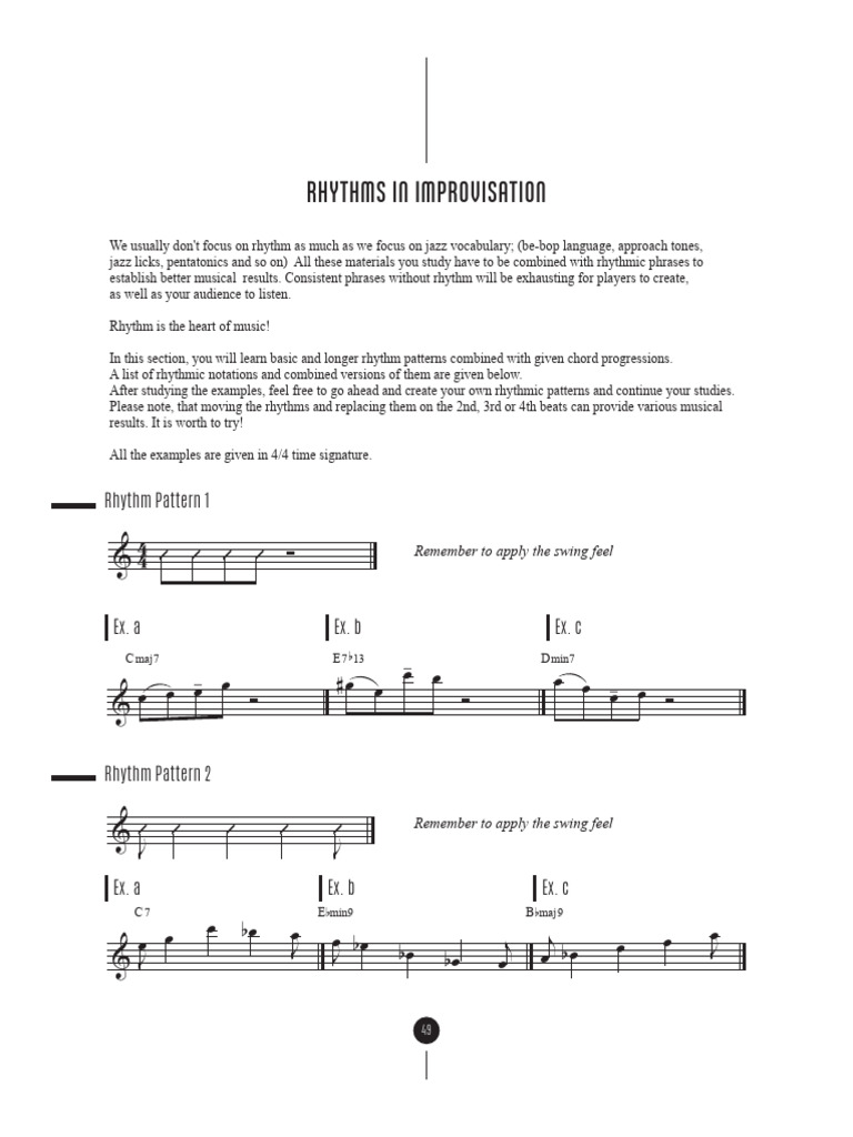 Rhythms in Improvisation One Page by Sarpay Özçağatay | PDF | Rhythm ...