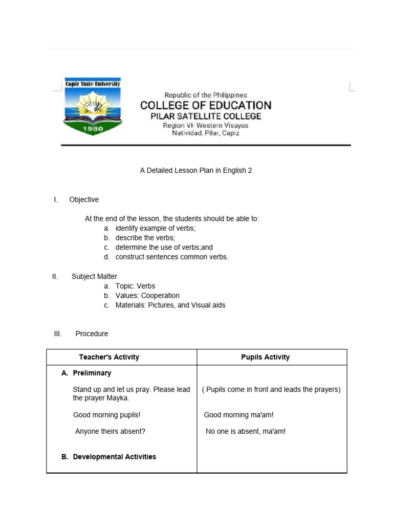 A Detailed Lesson Plan in English 2 | PDF | Lesson Plan