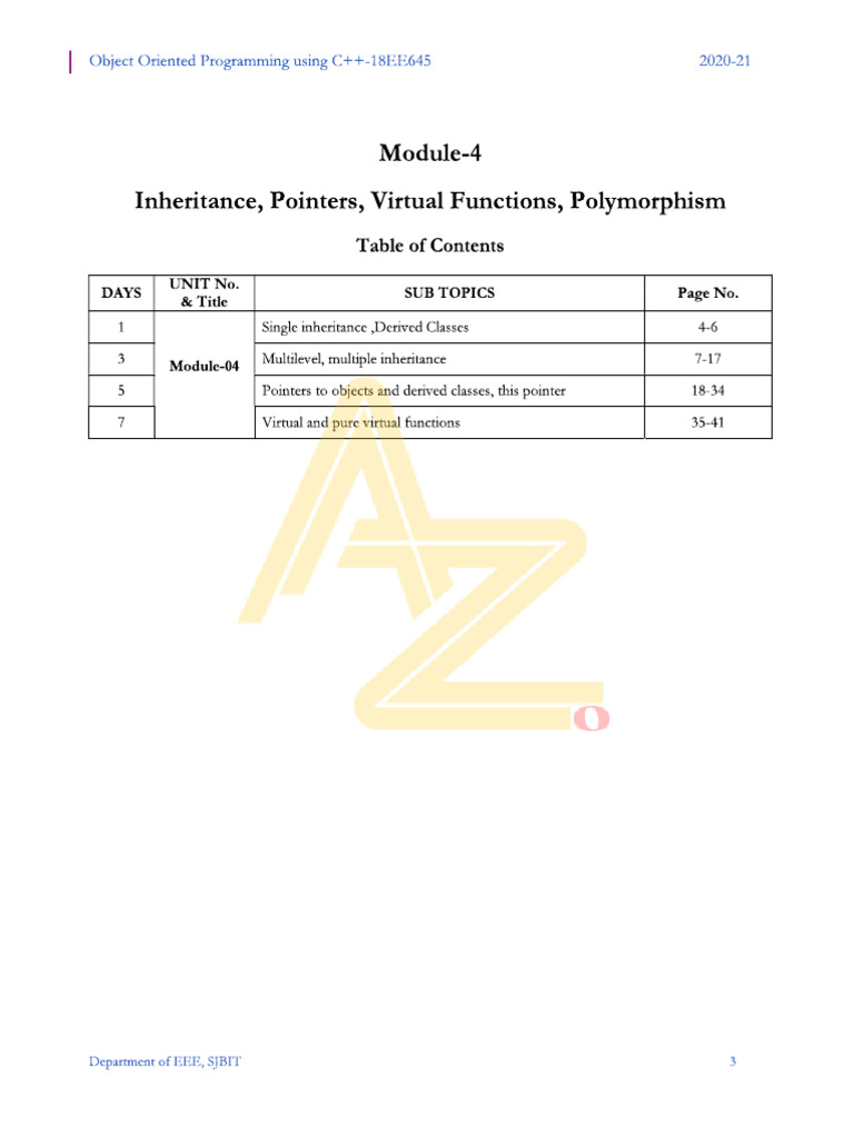 Oop Mod4@Azdocuments - in | PDF | Class (Computer Programming) | Inheritance (Object Oriented ...