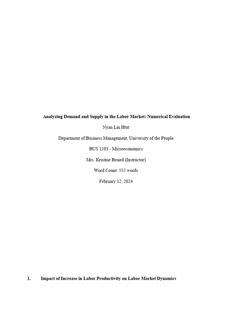 Analyzing Demand and Supply in The Labor Market | PDF | Labour ...