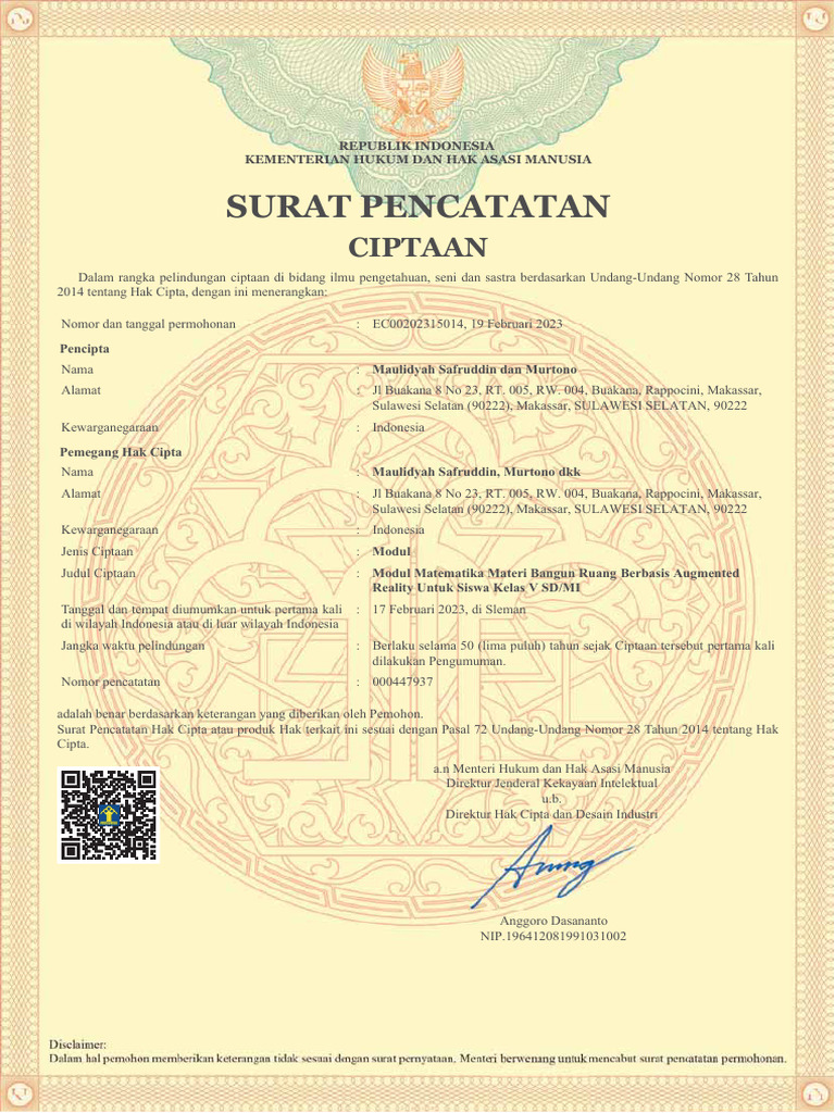 Modul Matematika Materi Bangun Ruang Berbasis Augmented Reality Untuk ...