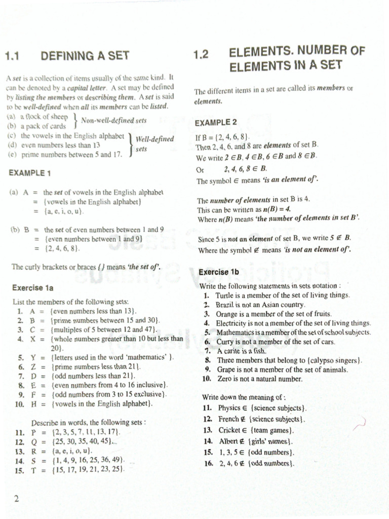 01 Sets | PDF | Bracket | Mathematics