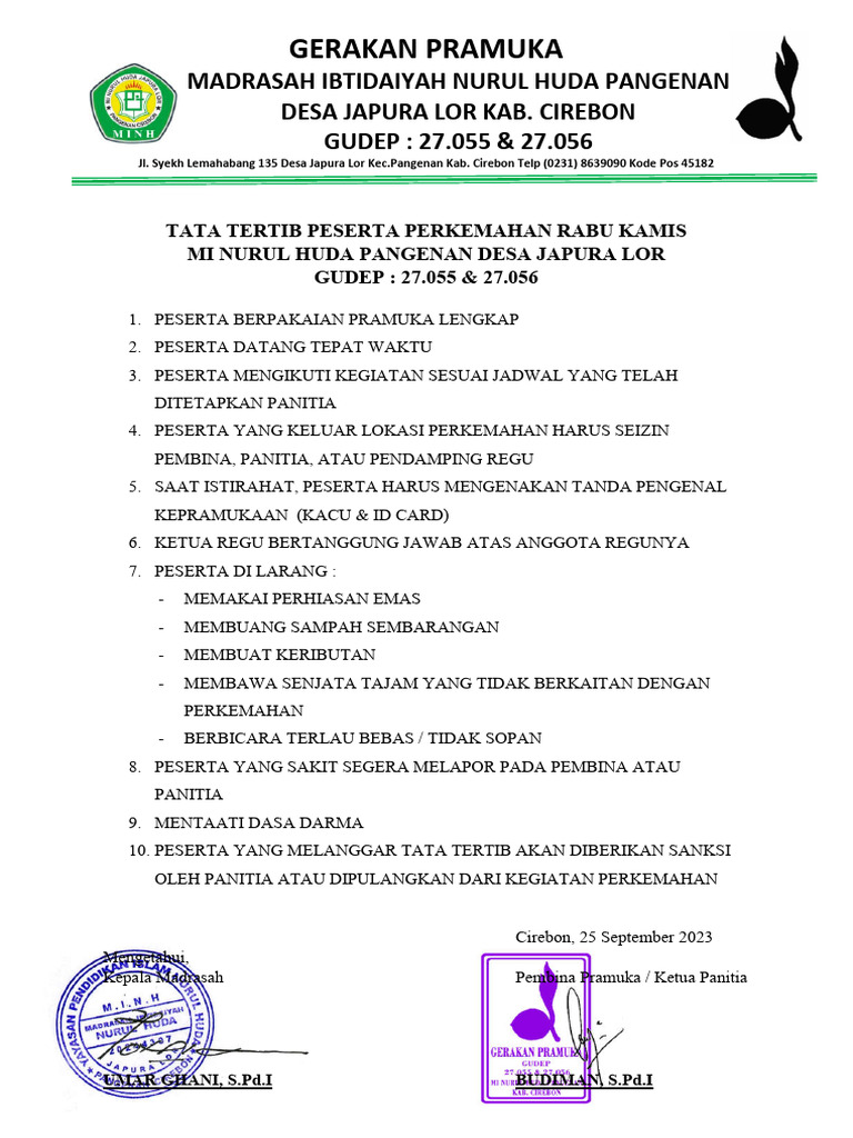 Tata Tertib Pramuka | PDF