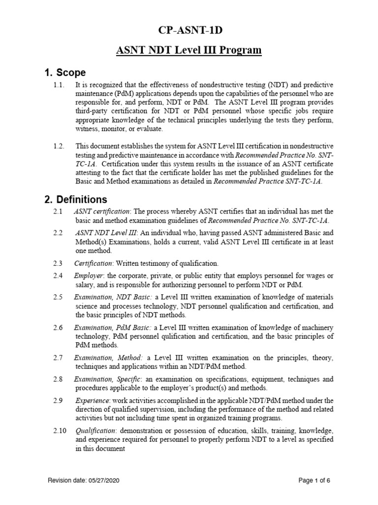 ASNT NDT Level III Certification Guide | PDF | Nondestructive Testing
