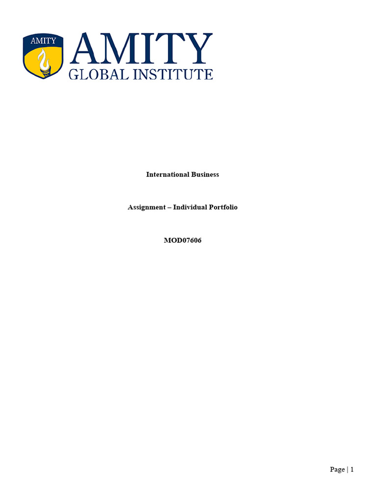 AMITY PGDM Assignment - Ass1-International Business | PDF | Negotiation ...