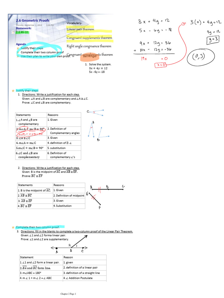 2.6 Geometric Proofs | PDF | Theorem | Elementary Mathematics