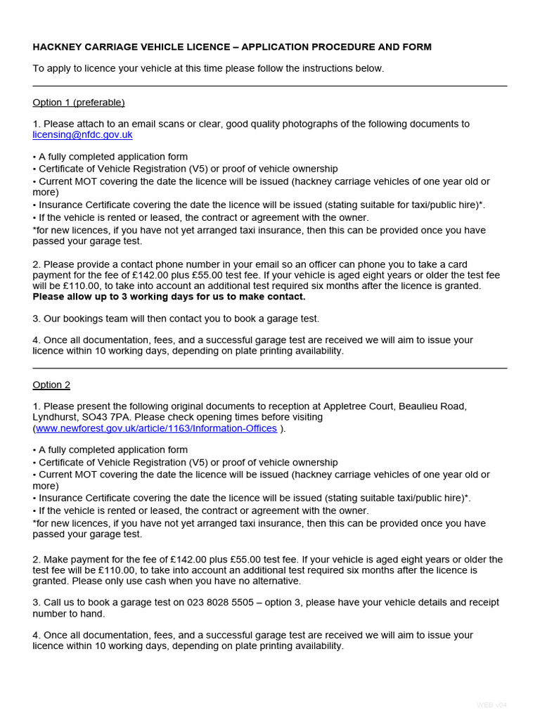 HCV Application Form v04 | PDF | License | Driver's License