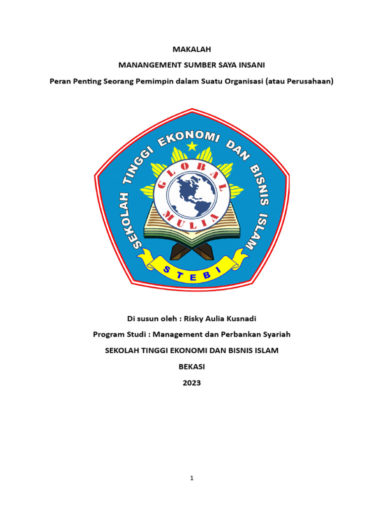 Makalah MSDI Kepemimpinan | PDF