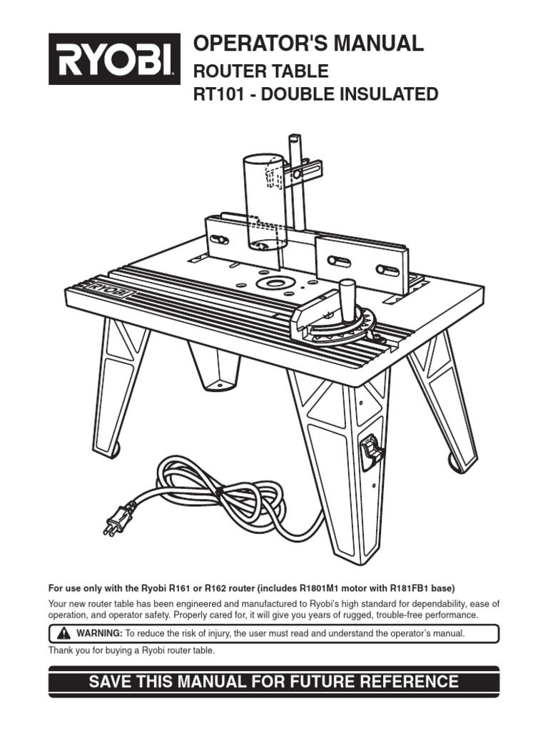 RouterTable rt101 134 Eng | PDF | Screw | Insulator (Electricity)