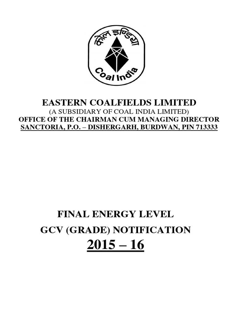 Coal India Pdf Hydrocarbons Fossil Fuels