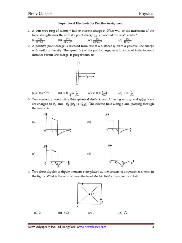 Electrostatics and Cap Adv Qs | PDF
