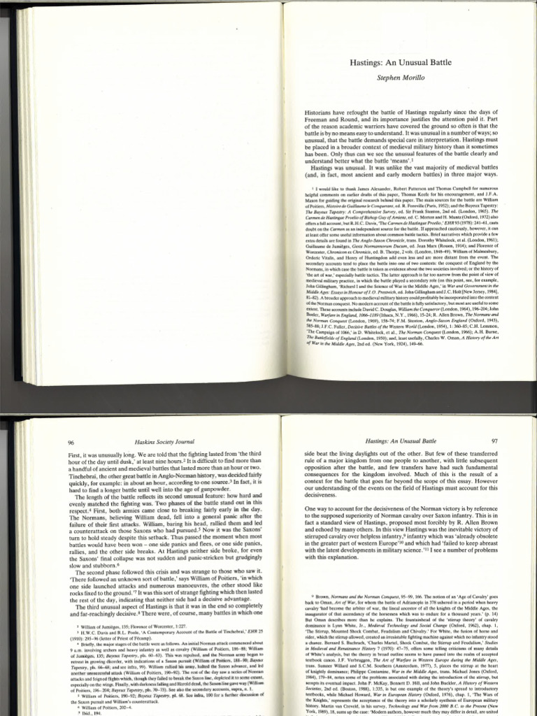 Hastings An Unusual Battle | PDF | Cavalry | Anglo Saxons