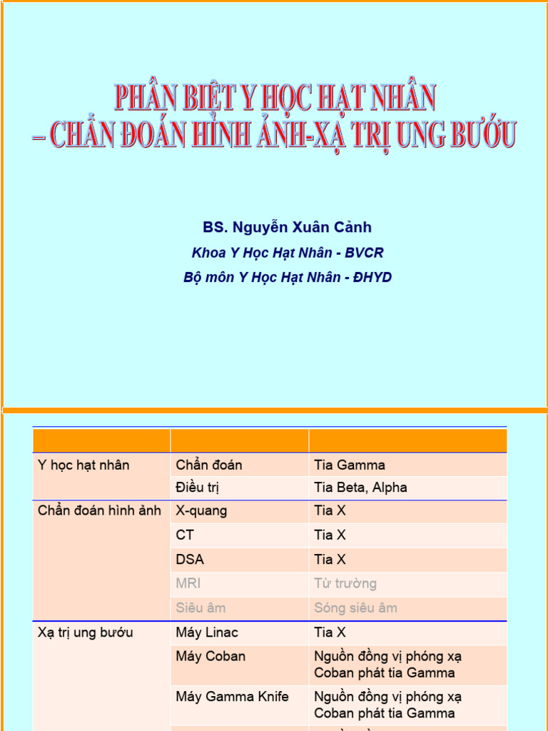 04-Phan Biet Cac Ky Thuat Yhhn X-Quang-Xa Tri | PDF