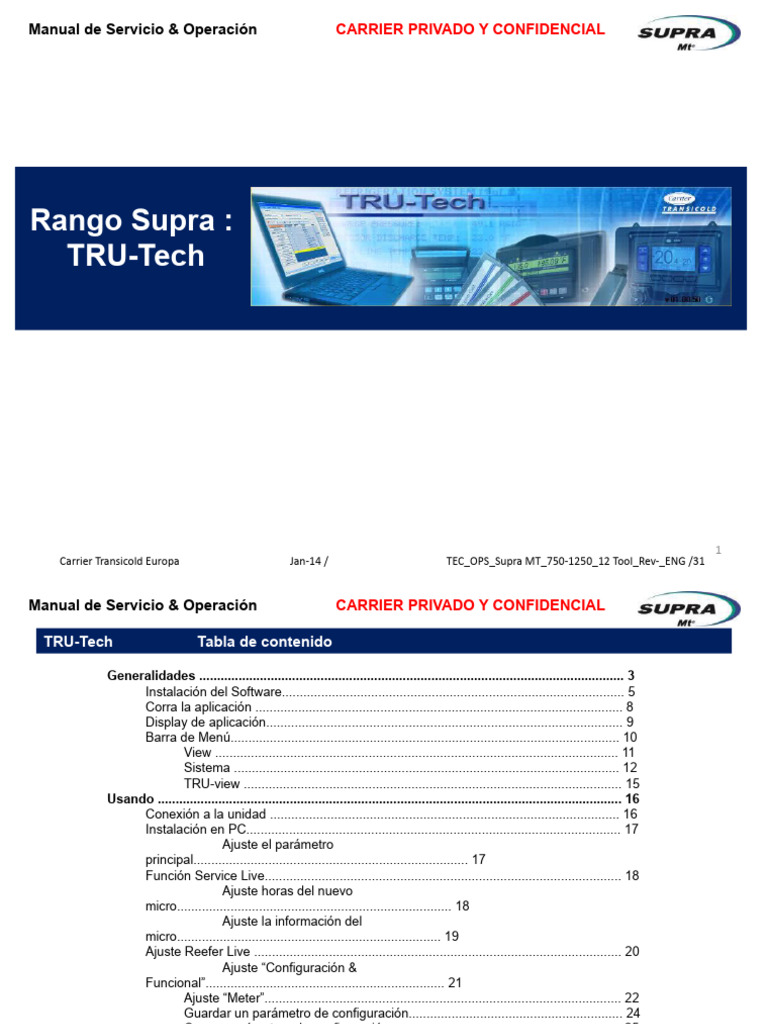 TEC - OPS - Supra MT - 750-1250 - 62-61921-20 - Rev - SPA (10) TRU-Tech | PDF