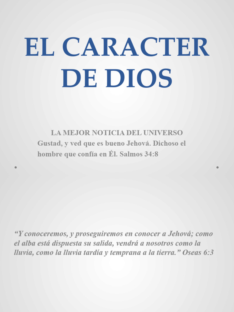 EL CARACTER DE DIOS | PDF | Pecado | Satán