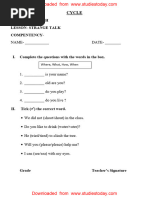 Punctuation and Grammar Worksheet (Grade 3) | PDF