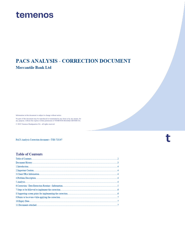 PACS Correction Guide for Banks | PDF