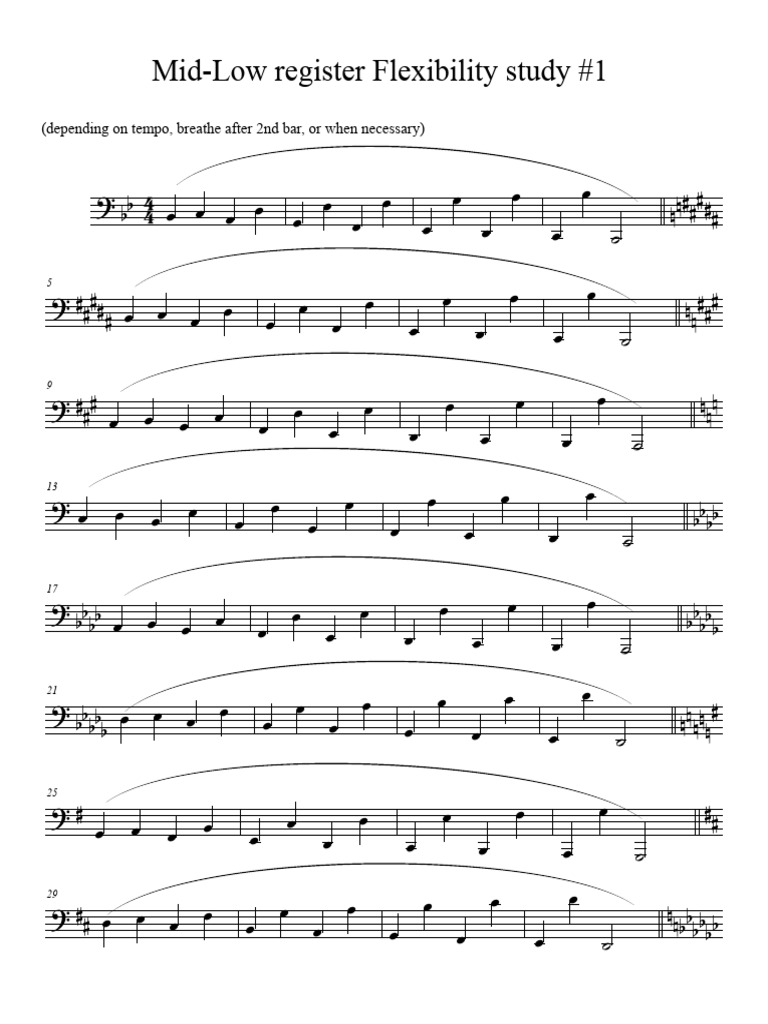 Bass Bone:Tuba Mid-Low Register Flexibility Study #1.pdf Versión 1 | PDF