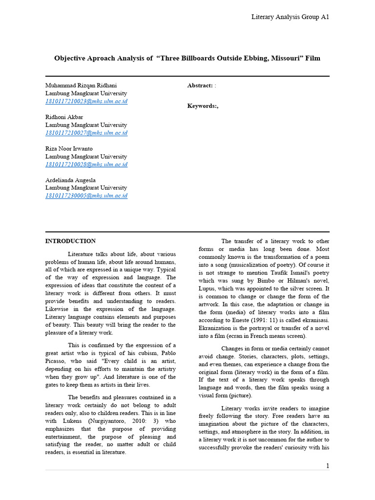 Introduction - Journal Objective | Download Free PDF | Analysis | Concept