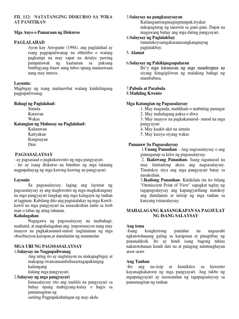 Fil 112 Reviewer Finals | PDF