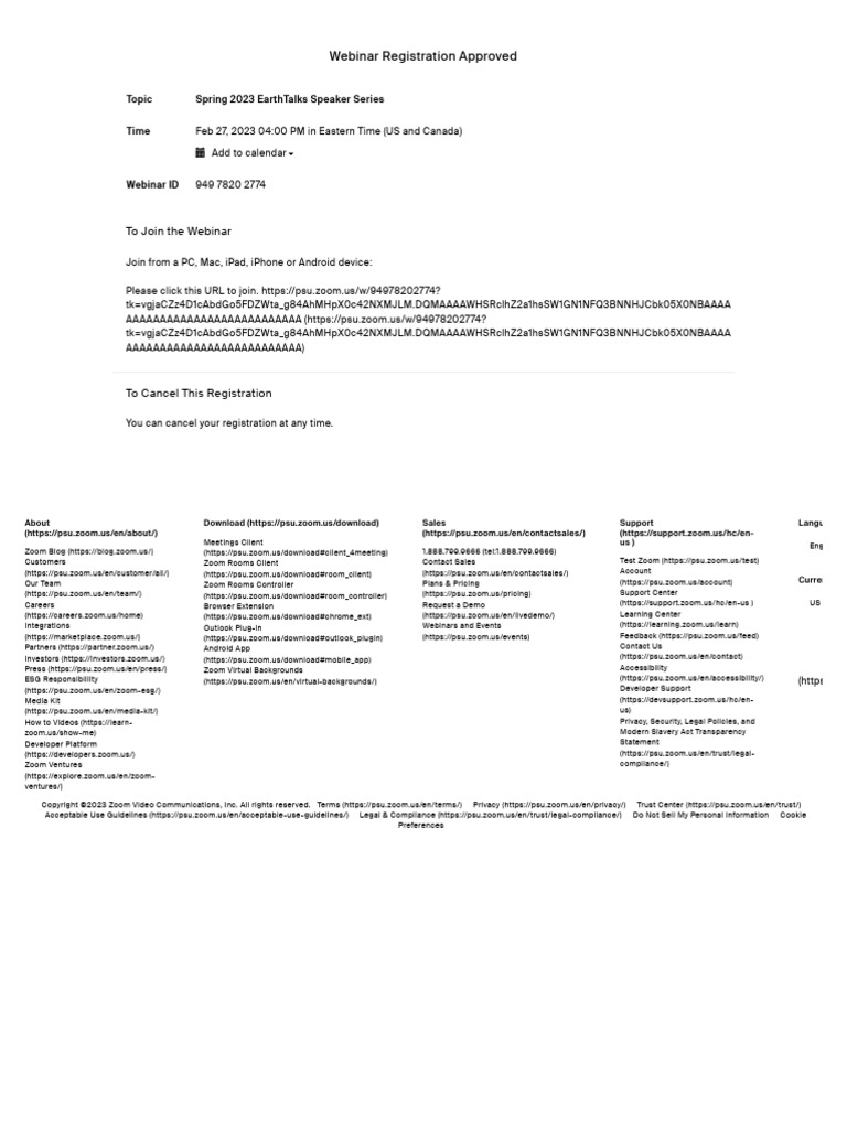 Webinar Registration Success - Zoom | PDF | Android (Operating System ...