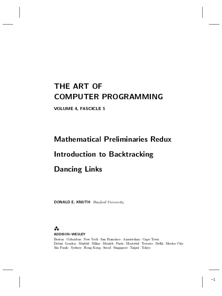 Donald E. Knuth - The Art of Computer Programming - Volume IV - Fascicle 5 - Mathematical ...