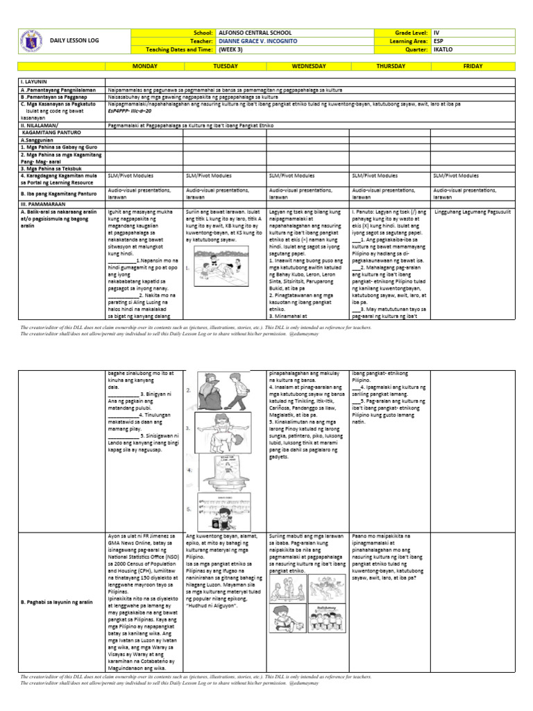 DLL - Esp 4 - Q3 - W3 | PDF