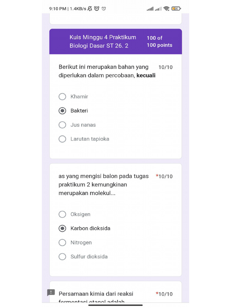 Kuis Prak Bio 4 | PDF
