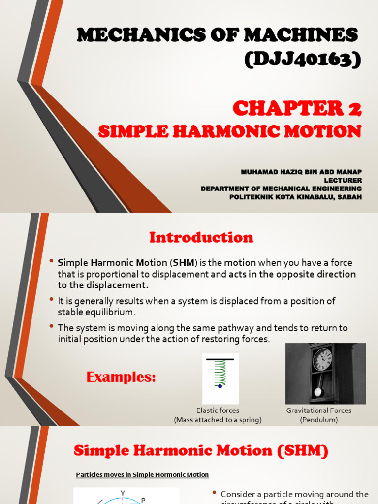 Chapter 2 - Simple Harmonic Motion | Download Free PDF | Pendulum | Oscillation