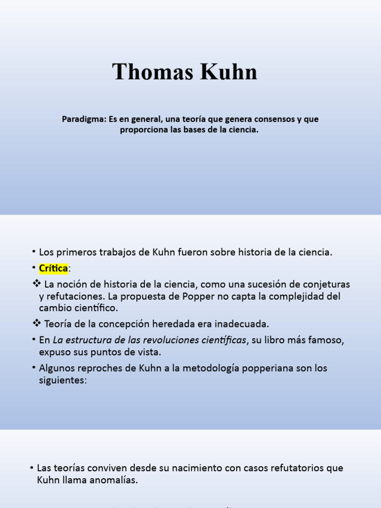 Thomas Kuhn | PDF | Paradigma | Karl Popper