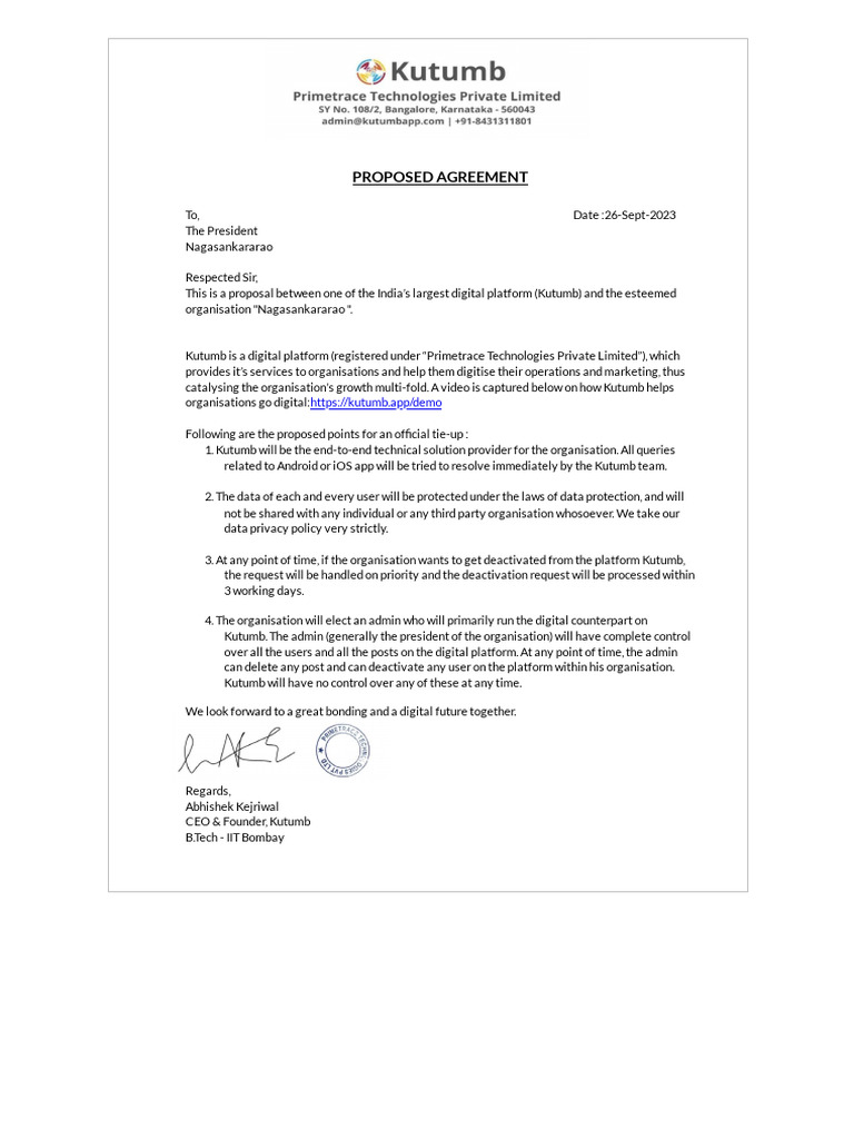 Proposed Agreement | PDF
