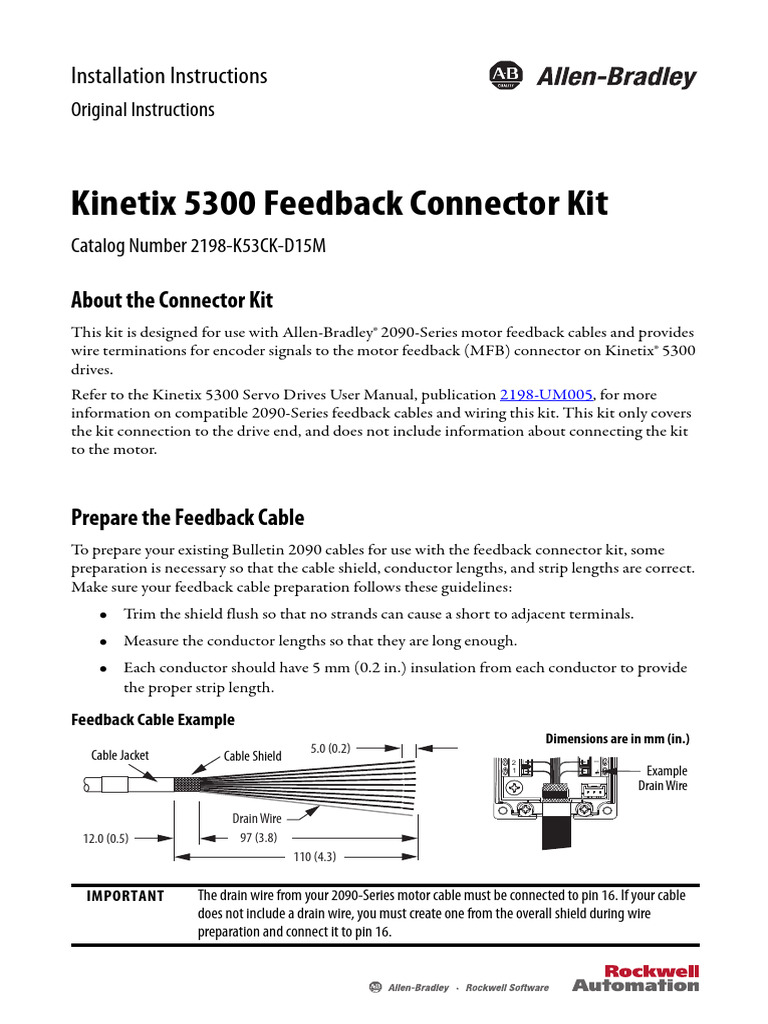Kinetix K5300 FeedbackConnector 2198-In023 - En-P | PDF | Electrical ...