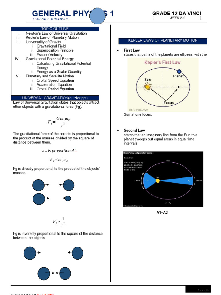 Universal Gravitation & Kepler's Laws | PDF | Orbit | Gravity