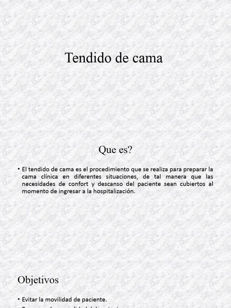 Tipos de Tendido de Cama en Enfermería | PDF | Hospital | Colchón
