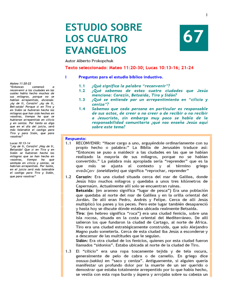 4 Evangelios 67 | PDF | Jesús | Evangelio de Mateo