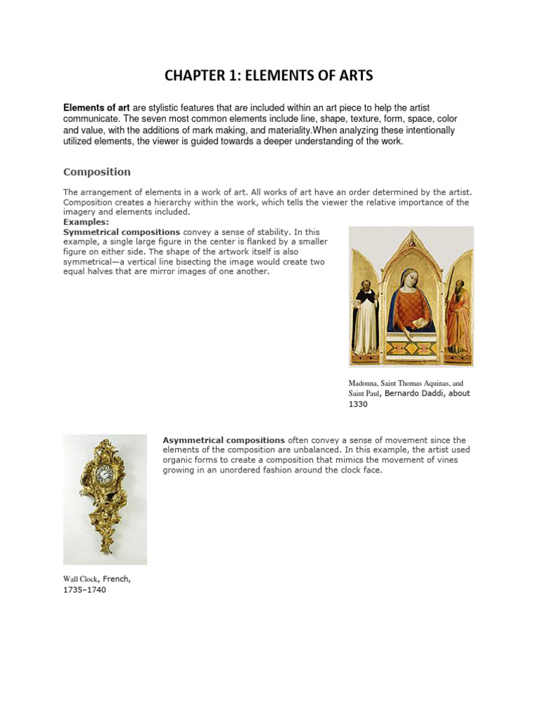 C1 - Elements of Arts | PDF | Composition (Visual Arts) | Shape