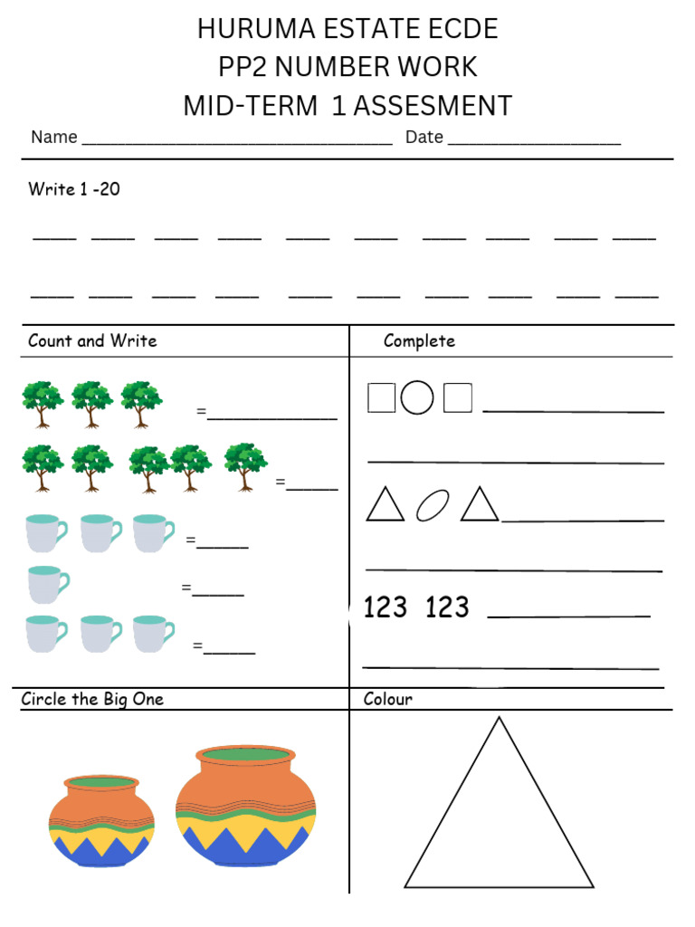 Huruma Estate ECDE Mid-Term Assessments | PDF