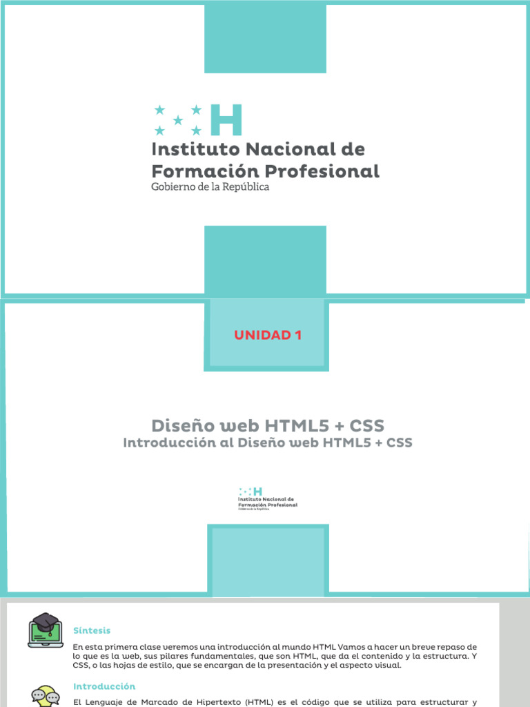 Clase 1 - Introducción Al Diseño Web HTML5 + CSS | PDF