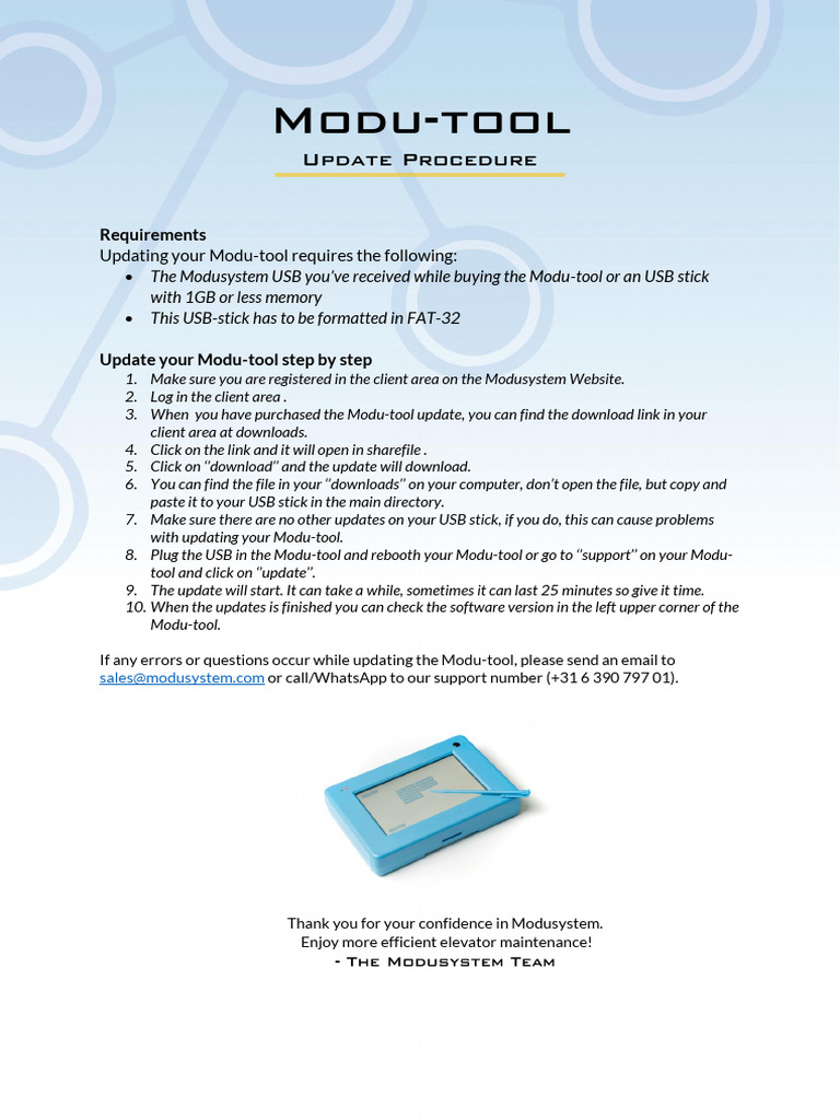 Modu-Tool Update Manual | PDF