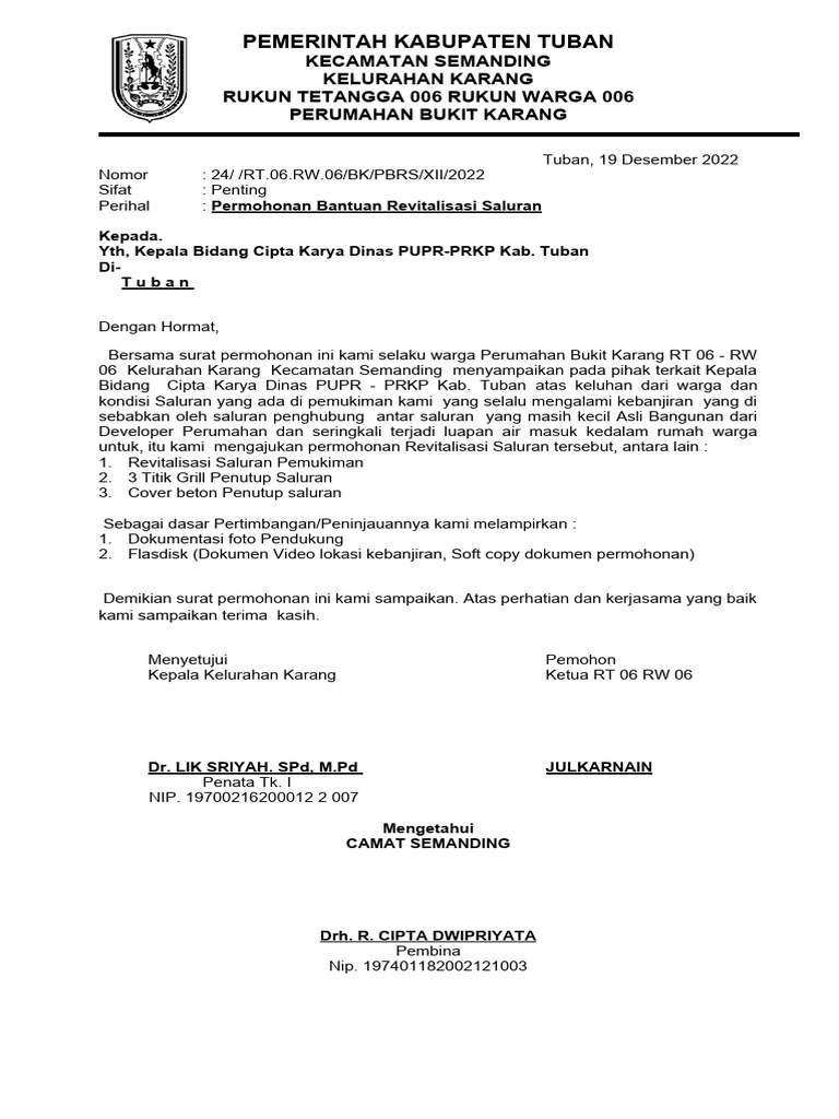 Surat Permohonan RW | PDF