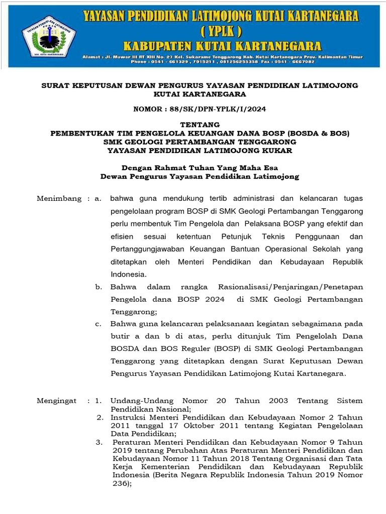 SK Tim Bosp 2024 | PDF