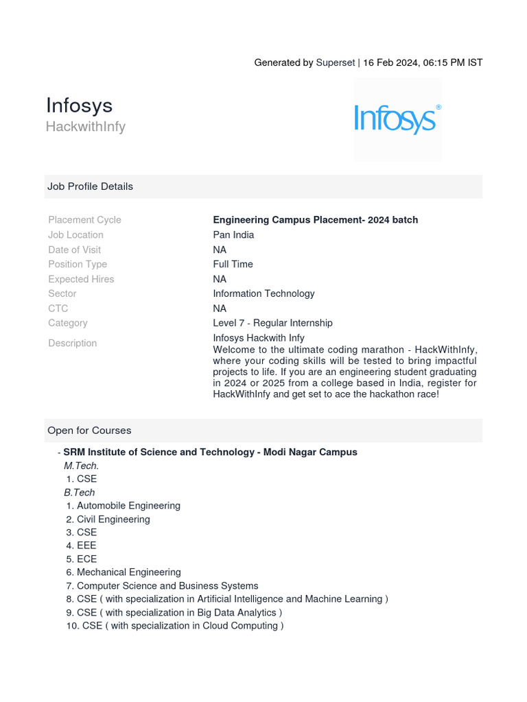 Job Profile Details - 240216 - 183047 | Download Free PDF | Engineering | Mechanical Engineering