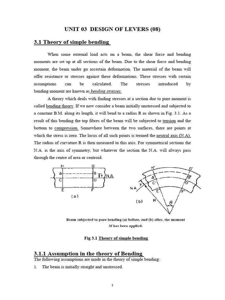 Chapter 03 Design Lever. | PDF | Bending | Lever