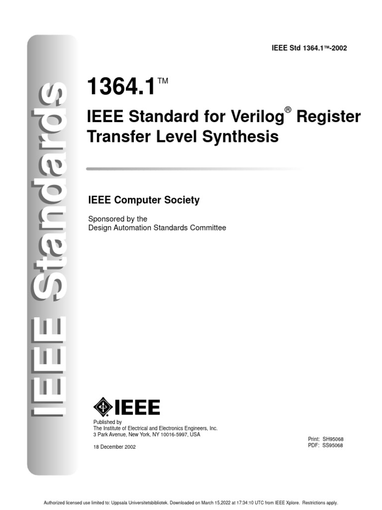 13641-2002 Verilog Synthesis LRM | PDF | Hardware Description Language | Logic Synthesis