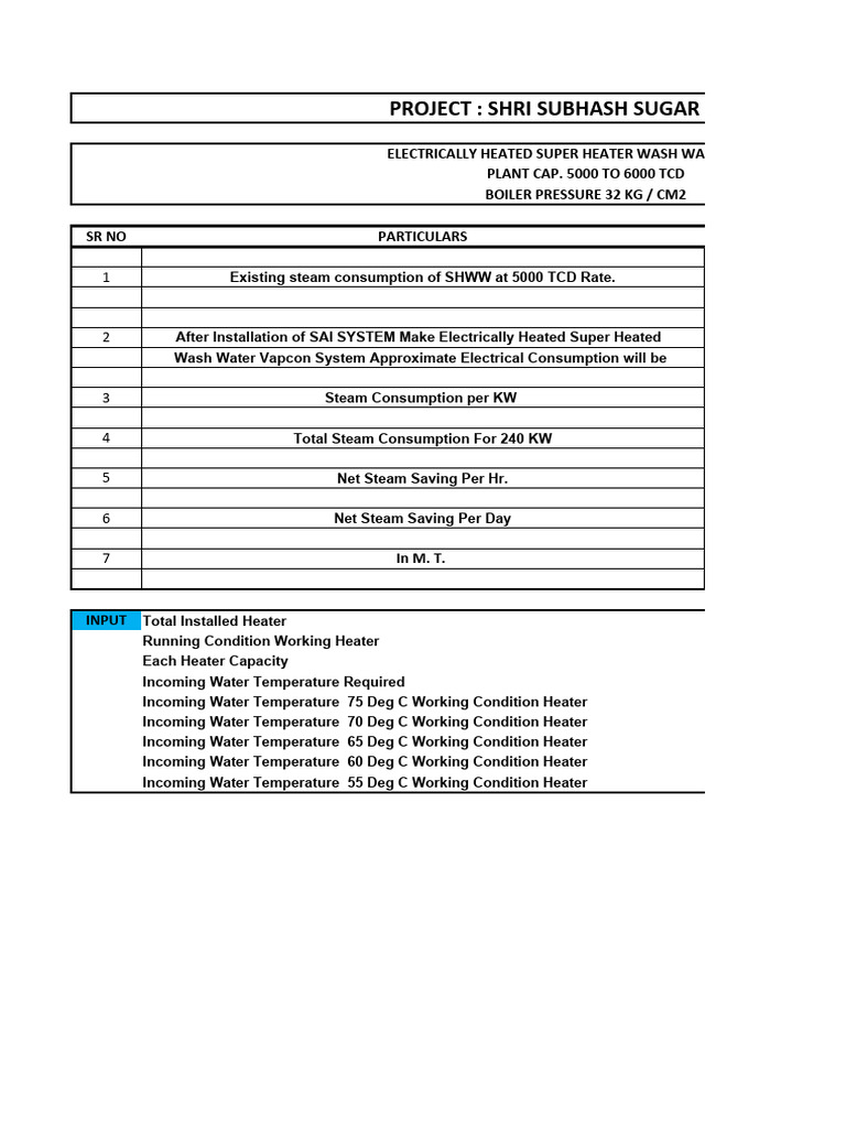 Steam Saving Data | PDF